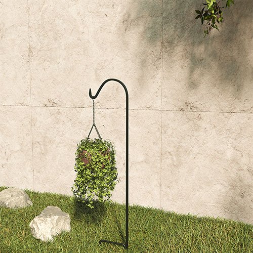 48 in. Black Steel Traditional Shepherd Hook - Peak Products (USA)