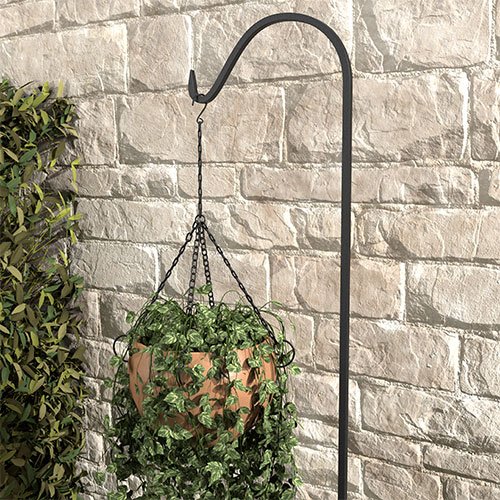 84 in. Black Steel Traditional Single Shepherd Hook - Peak Products (USA)
