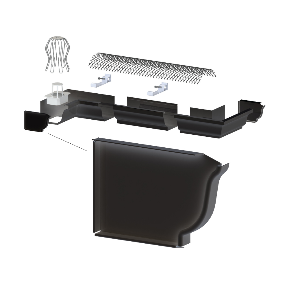 Aluminum Gutter Left End Cap - Peak Products (USA)