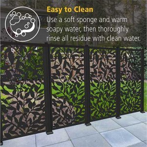 Screen Frame for 3 ft. x 6 ft. Decorative Resin Screens in Black - Peak ...